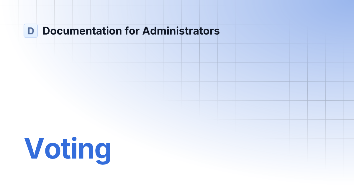 Voting | Documentation for Administrators